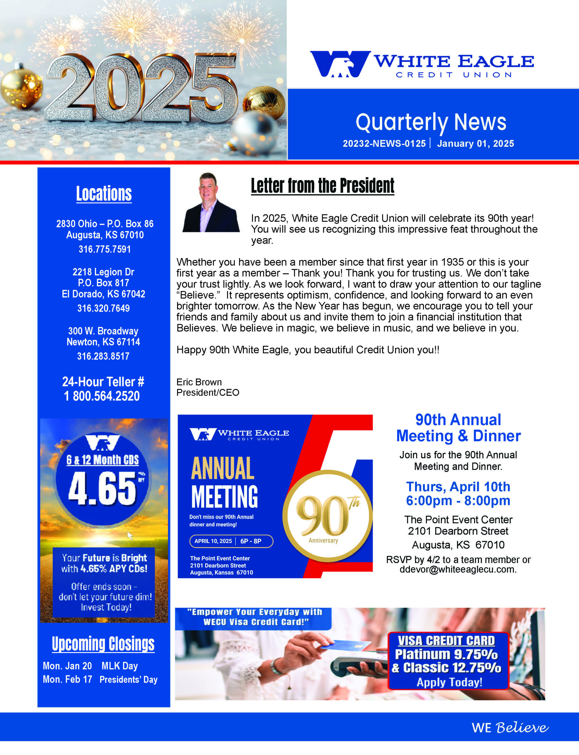 Newsletters - White Eagle Credit Union